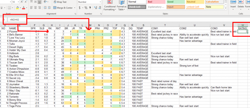 Horse Racing Excel Data Tutorial